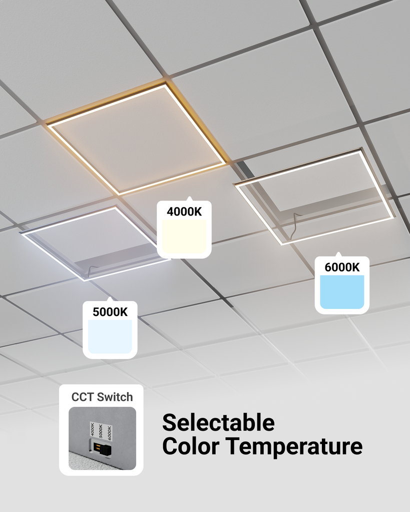 LED Grid Frame Ceiling Light, 50W/40W/30W, 2x2, Selectable Wattage & C ...