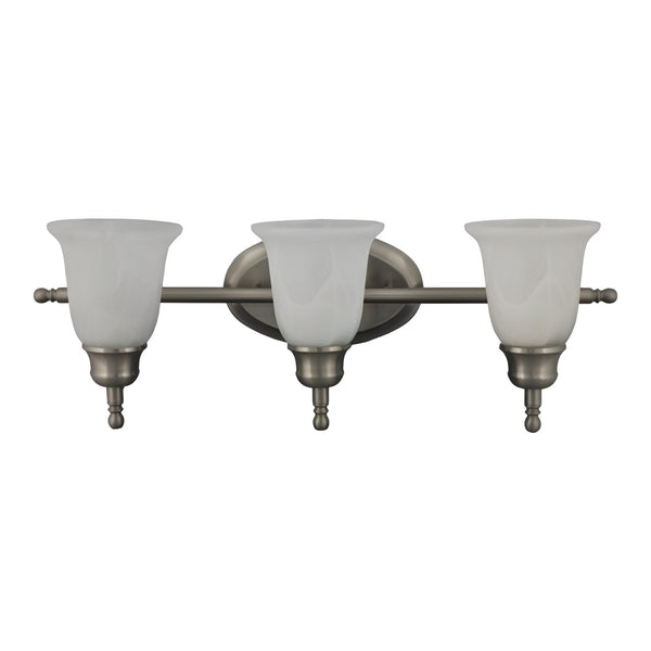 LED Satin Nickel Vanity Light, 24" Wide, 3-Light, 4475 Series – Sunco ...
