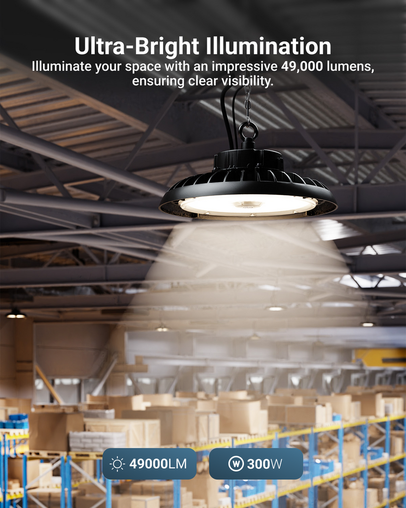 UFO High Bay LED Fixture, 300W/270W/240W, Selectable Wattage & CCT ...