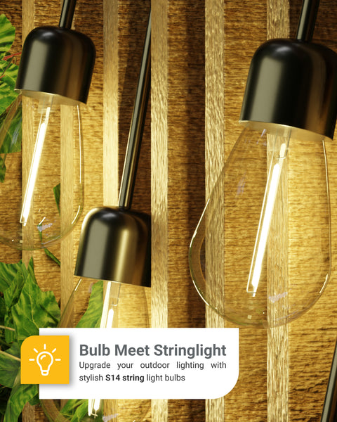 S14 LED Bulb, Filament, 75 Lumens – Sunco Lighting