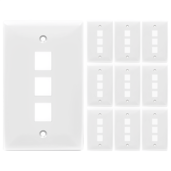 Enerlites Multimedia Face Plates 3-Port 1-Gang Keystone – Sunco Lighting