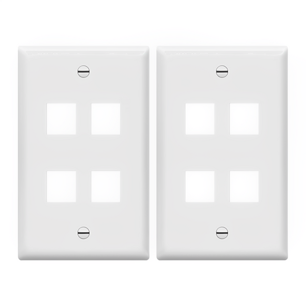 Enerlites Multimedia Face Plates 4-Port 1-Gang Keystone – Sunco Lighting