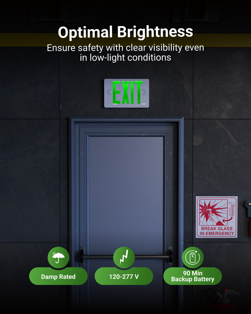 LED Exit Sign (Green) – Sunco Lighting