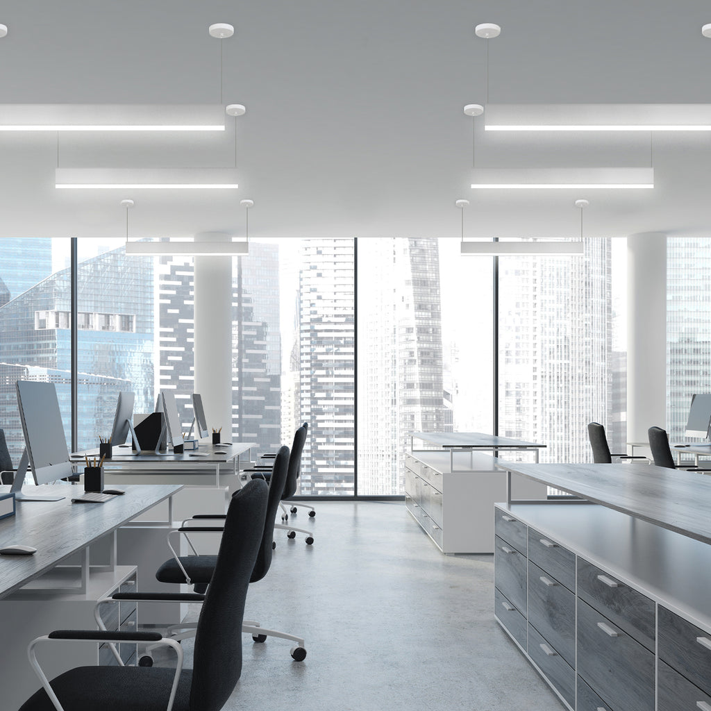 2ft LED Linear Pendant Up/Down Light, 25W/20W/15W, Selectable Wattage ...