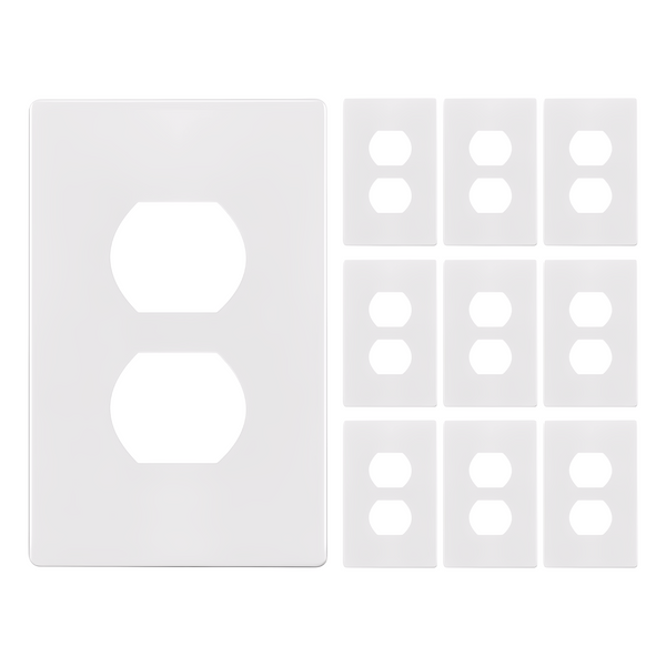 Enerlites Screwless Duplex Receptacle One-Gang Wall Plate – Sunco Lighting