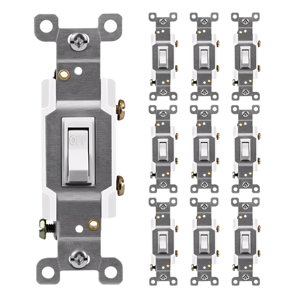 Enerlites Residential Grade 15A Lighted Toggle Switch, Single Pole ...